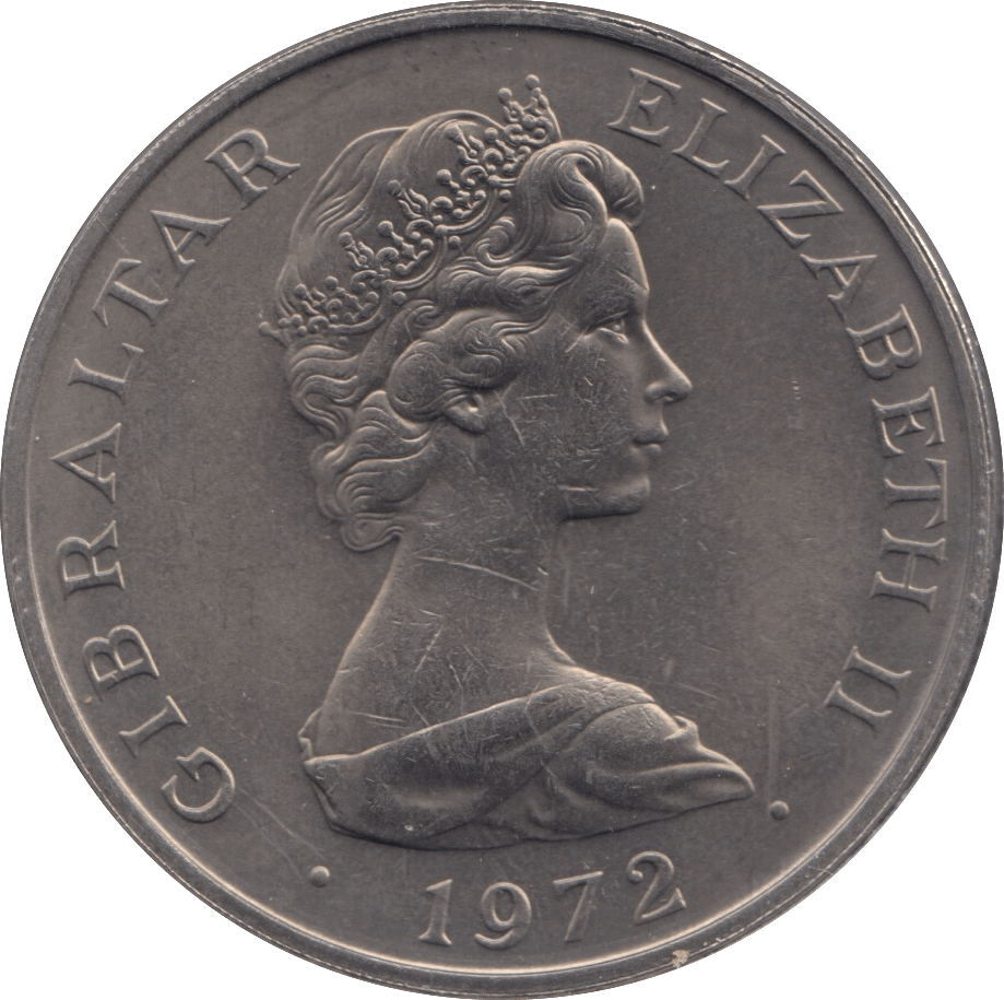 1972 GIBRALTAR SILVER WEDDING ANNIVERSARY 25 NEW PENCE WORLD COINS Cambridgeshire Coins ...