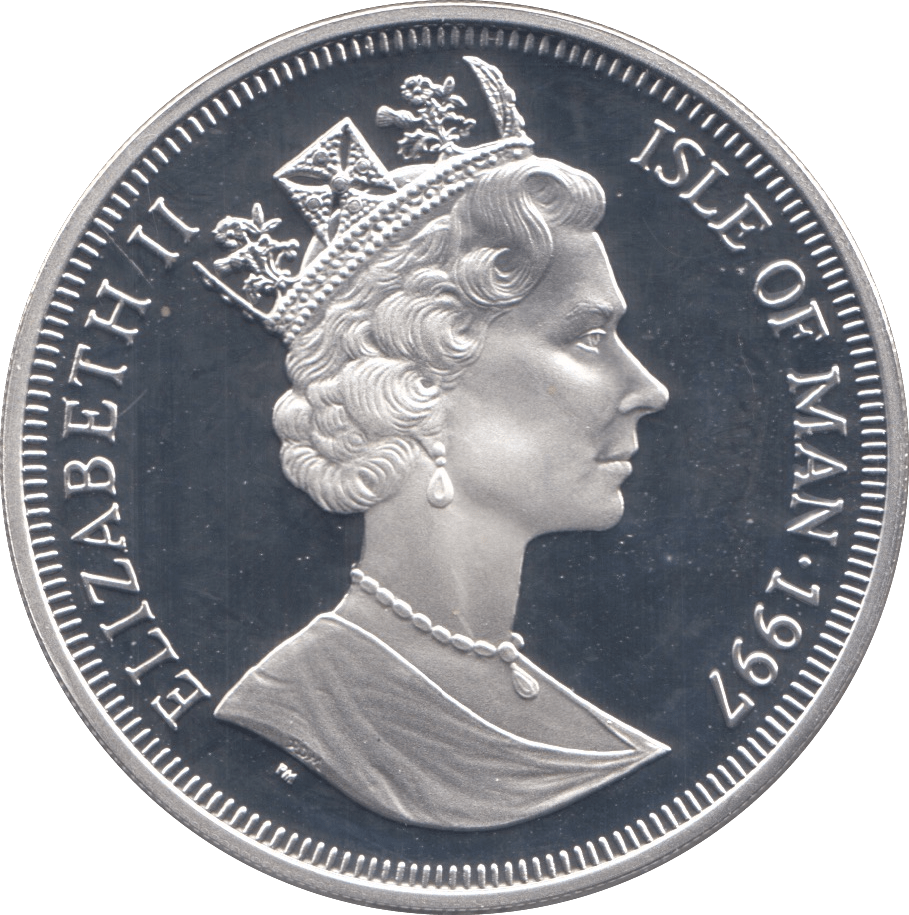 1997 SILVER PROOF FRIDJOF NANSEN COMMEMORATIVE CROWN ISLE OF MAN SILVER WORLD COINS ...
