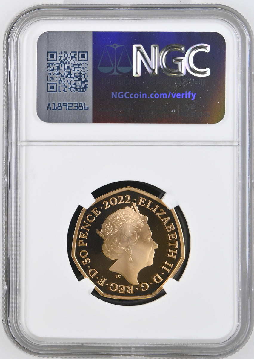 2022 GOLD PROOF 50P BEATRIX POTTER PHILOSOPHER'S STONE 25TH ANNIVERSARY PF 69 ULTRA CAMEO NGC ...