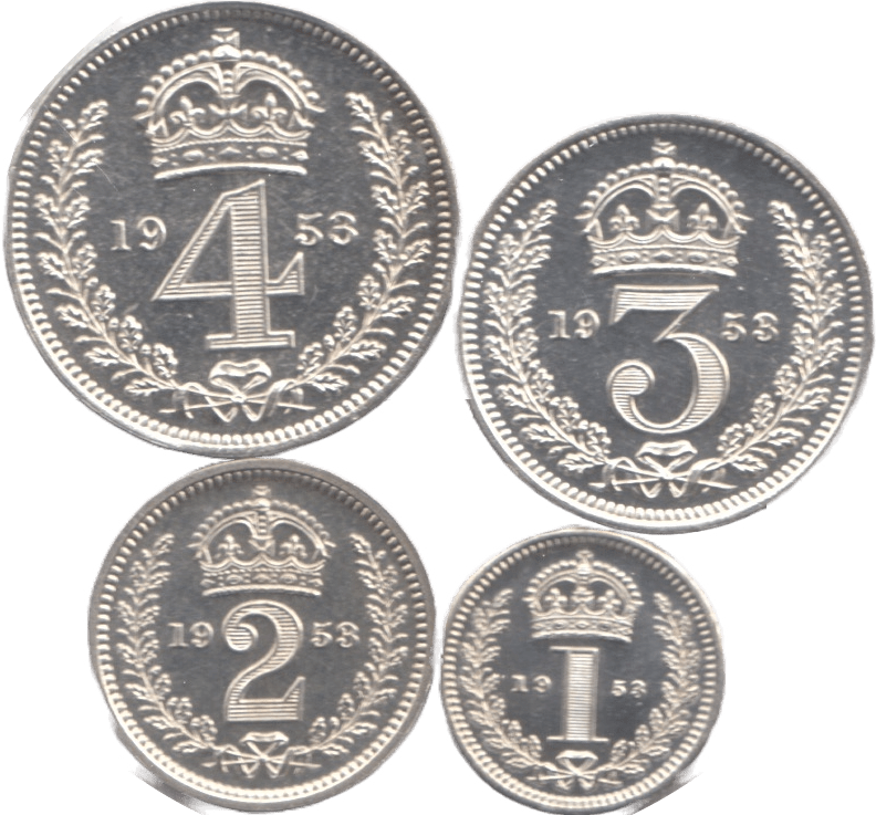 1953 MAUNDY SET ELIZABETH II Maundy Set Cambridgeshire Coins – Cambridgeshire Coins