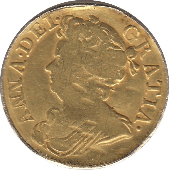 1714 GOLD ONE GUINEA ( FINE ) QUEEN ANNE EX MOUNT Guineas ...