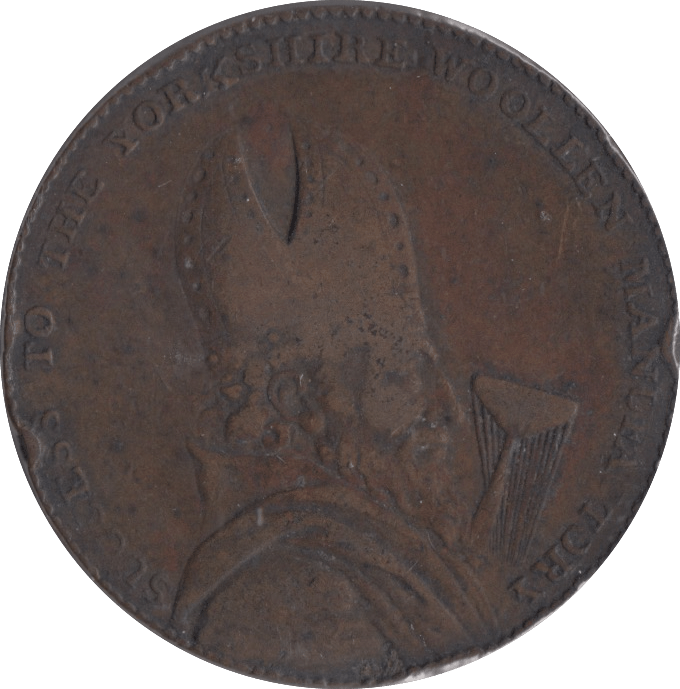 1793 HALF PENNY WOOLEN MANUFACTORY TOKEN LEEDS HALFPENNY TOKENS ...