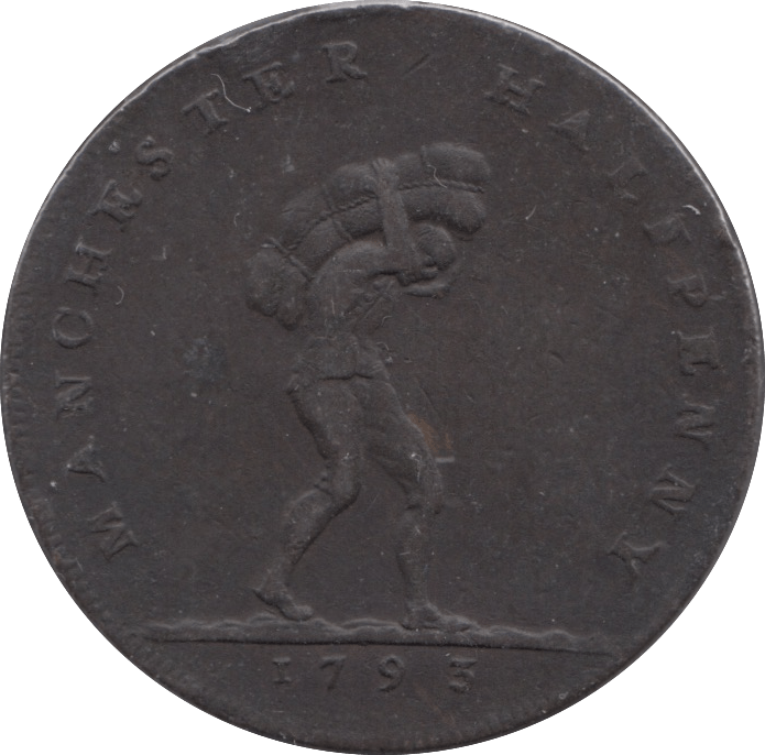 1793 HALF PENNY LANES TRADE TOKEN MANCHESTER HALFPENNY TOKENS ...