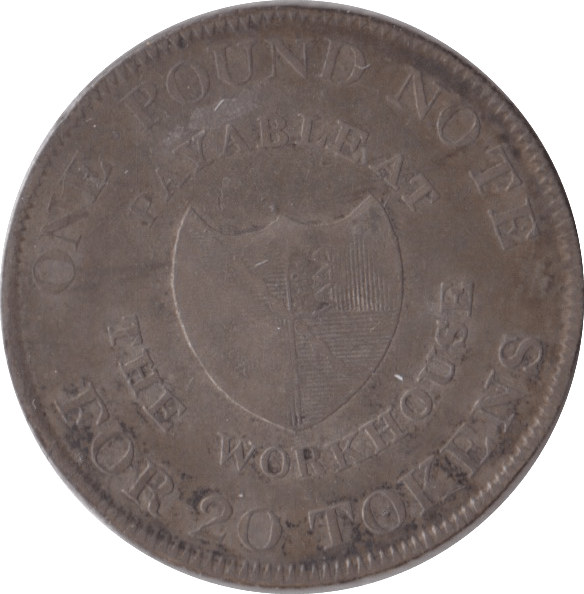 1811 SILVER SHILLING TOKEN BIRMINGHAM WORKHOUSE HALFPENNY TOKENS ...