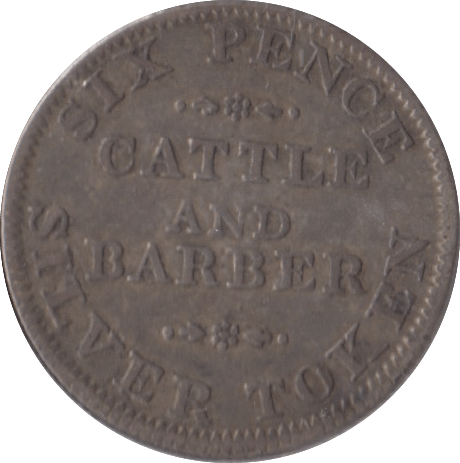 1811 SIXPENCE TOKEN CATTLE AND BARBER YORKSHIRE OTHER TOKENS ...