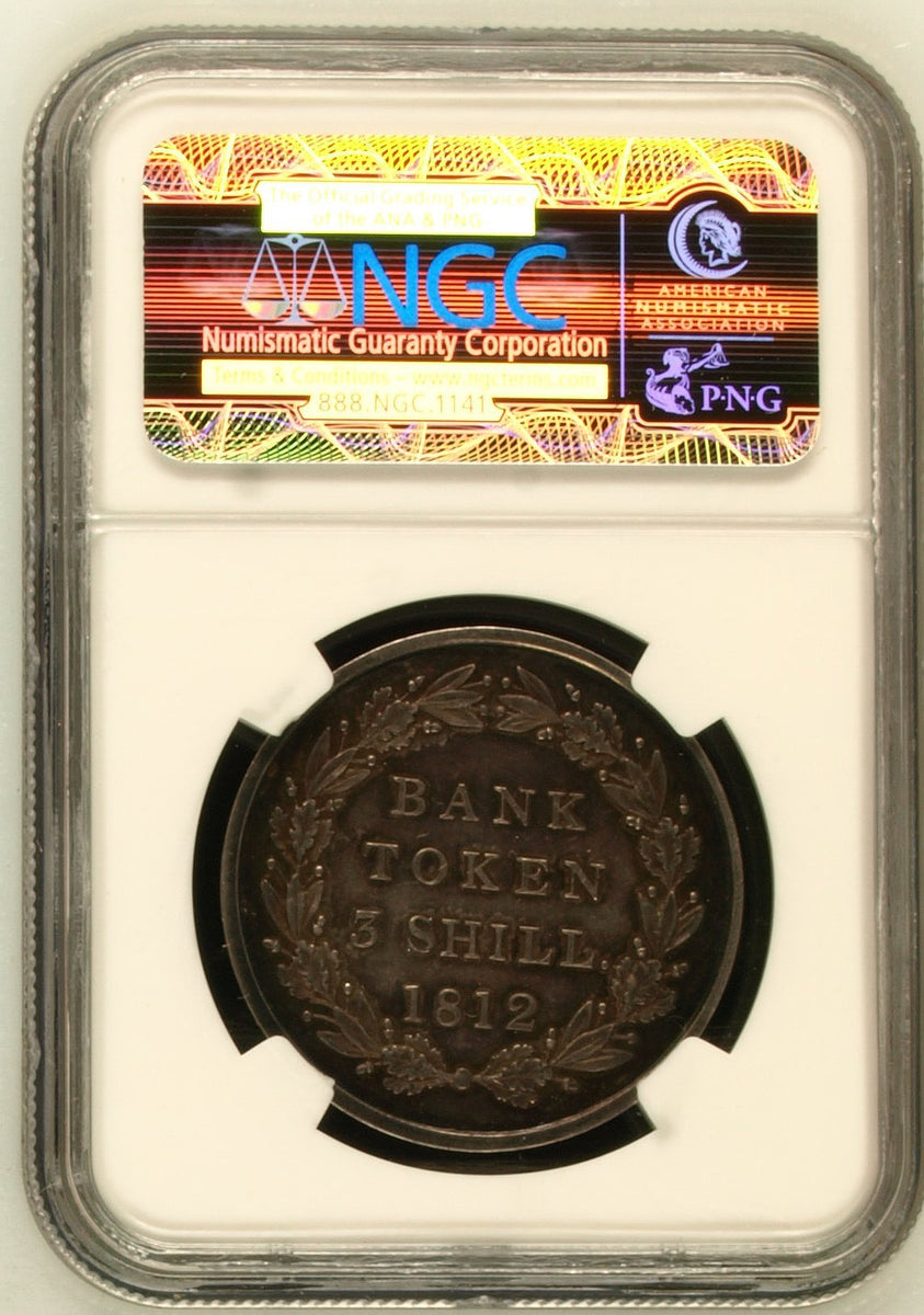 1812 BANK OF ENGLAND THREE SHILLINGS TOKEN ( NGC ) PF 58 ...