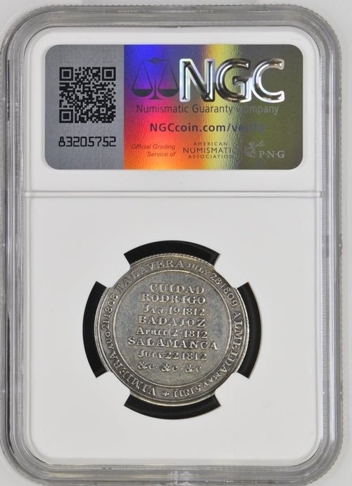 1812 CANADA WE-11A1 WELLINGTON SILVER TOKEN ( NGC ) AU Details CLEANED ...