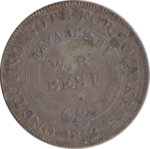 1812 SILVER SHILLING W. B. BEST TOKEN DORSET OTHER TOKENS ...