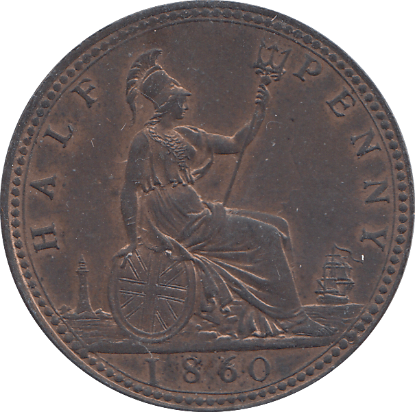 1860 HALFPENNY ( AUNC ) – Cambridgeshire Coins