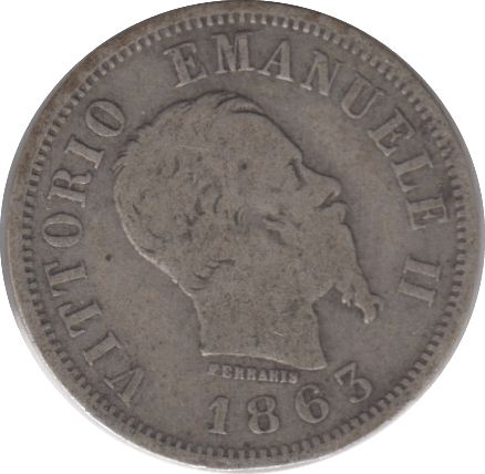 1863 SILVER 50 CENTISIMI ITALY SILVER WORLD COINS Cambridgeshire Coins ...