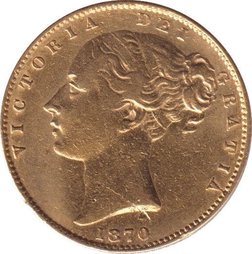 1870 GOLD SOVEREIGN ( VF ) DIE 1 SOVEREIGN Cambridgeshire Coins ...
