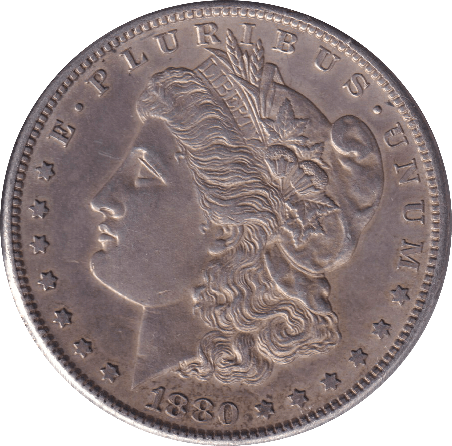 1880 SILVER MORGAN DOLLAR SAN FRANCISCO MINT SILVER WORLD COINS ...