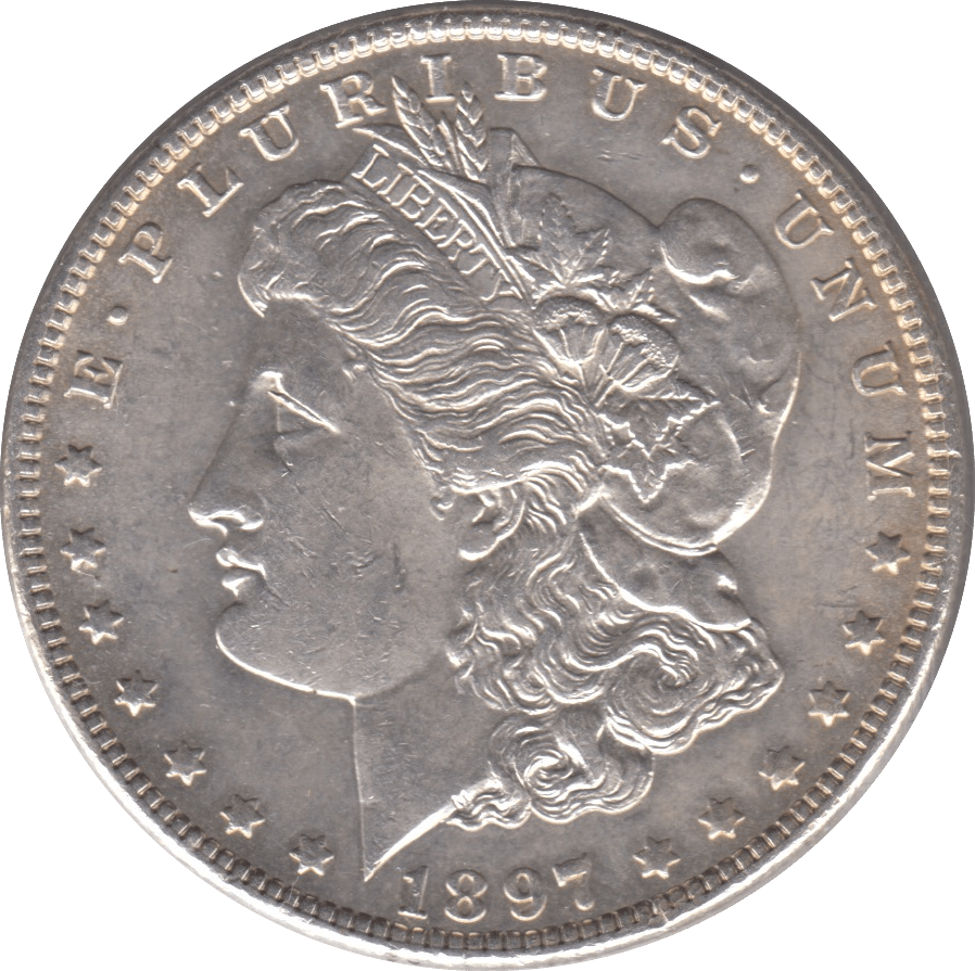 1897 USA SILVER MORGAN DOLLAR PHILADELPHIA SILVER WORLD COINS ...