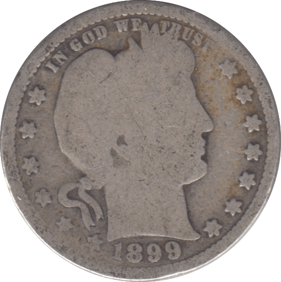 1899 SILVER QUARTER DOLLAR USA SILVER WORLD COINS Cambridgeshire Coins ...