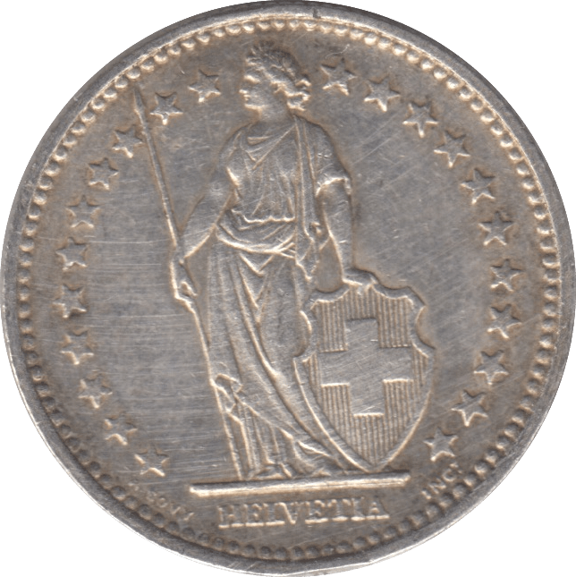 1908 SILVER 2 FRANCS SWITZERLAND SILVER WORLD COINS Cambridgeshire ...