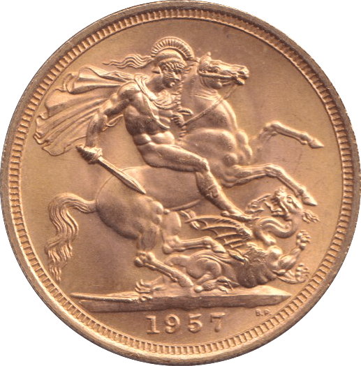 1957 GOLD SOVEREIGN ( UNC ) SOVEREIGN Cambridgeshire Coins ...