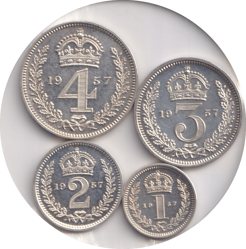 1957 MAUNDY SET Maundy Set Cambridgeshire Coins – Cambridgeshire Coins