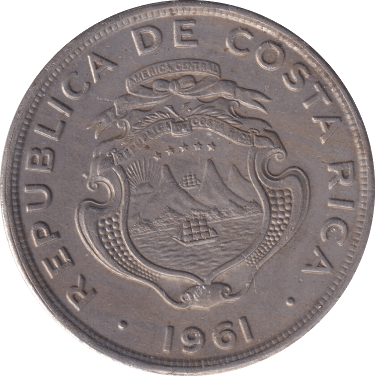 1961 TWO COLONES COSTA RICA WORLD COINS Cambridgeshire Coins ...