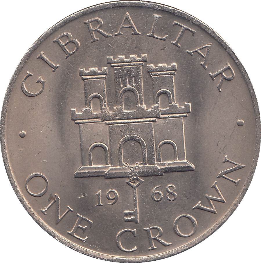 1968 ONE CROWN GIBRALTAR ( BU ) – Cambridgeshire Coins