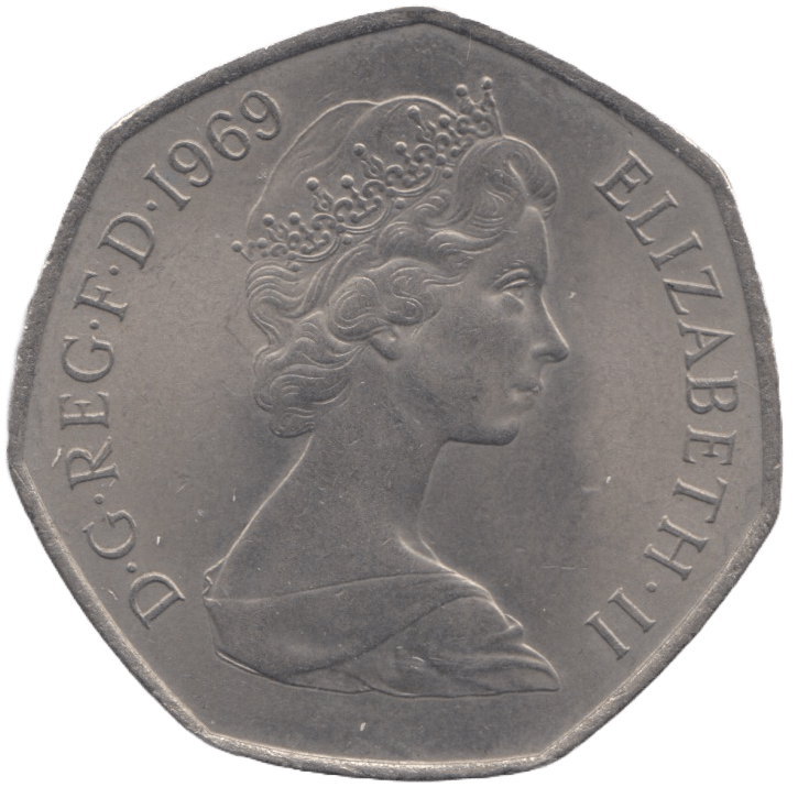 1969 FIFTY PENCE UK ( UNC ) WORLD COINS Cambridgeshire Coins ...