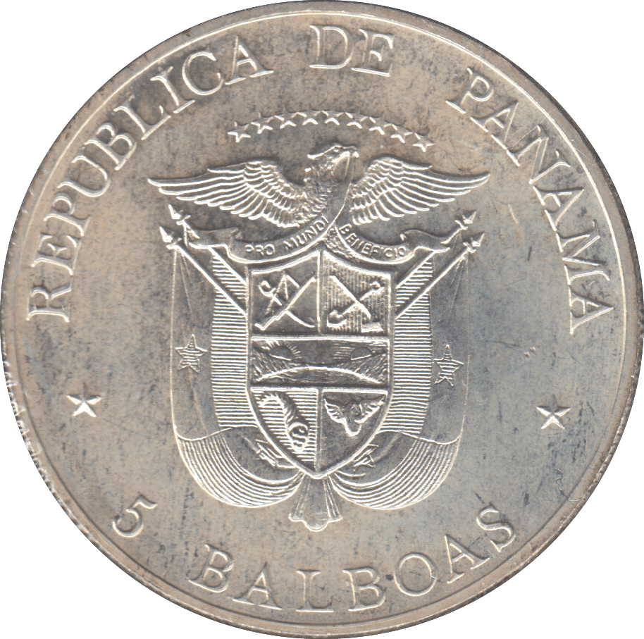 1972 SILVER 5 BALBOA PANAMA WORLD COINS Cambridgeshire Coins ...