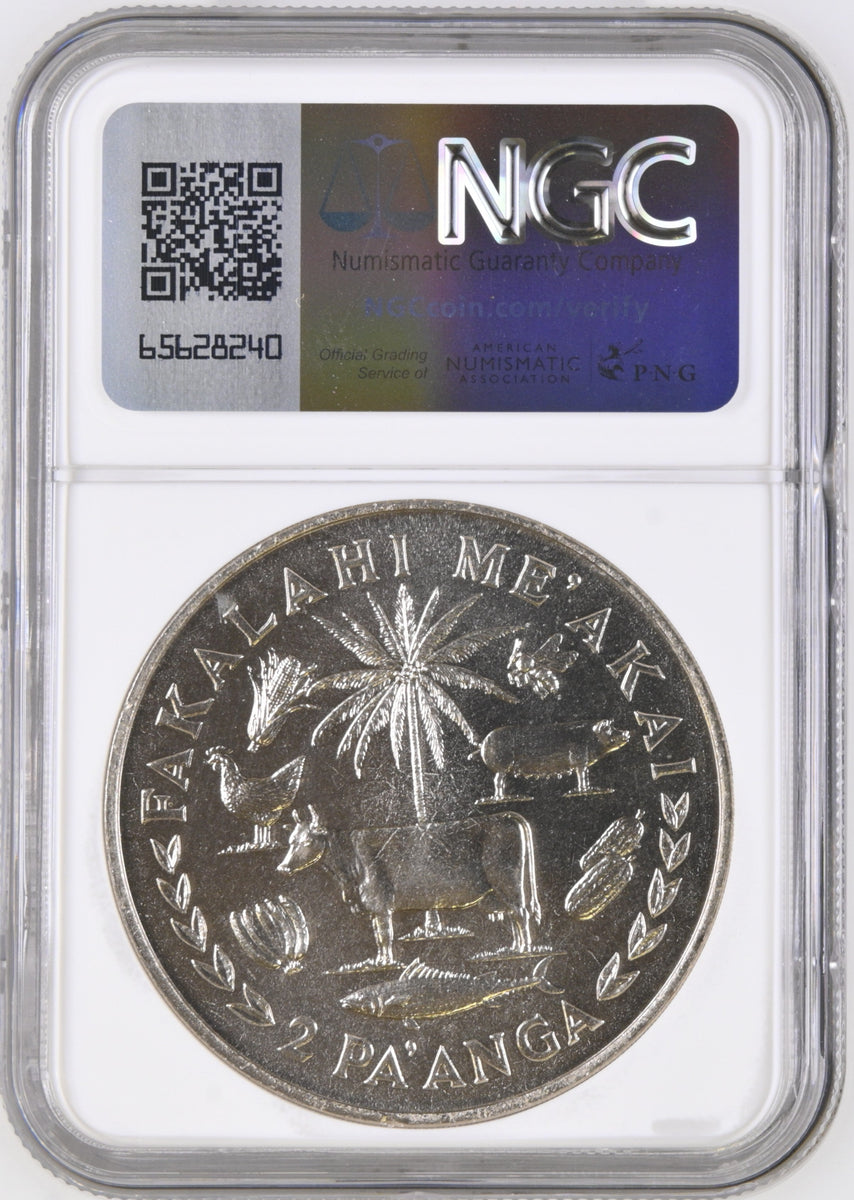 1975 SILVER TWO PAANGA TONGA PALM TREES ( NGC ) MS67 NGC SILVER COINS ...