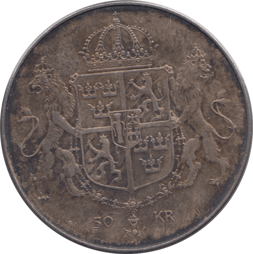 1976 SILVER 50 KRONER SWEDEN SILVER WORLD COINS Cambridgeshire Coins ...