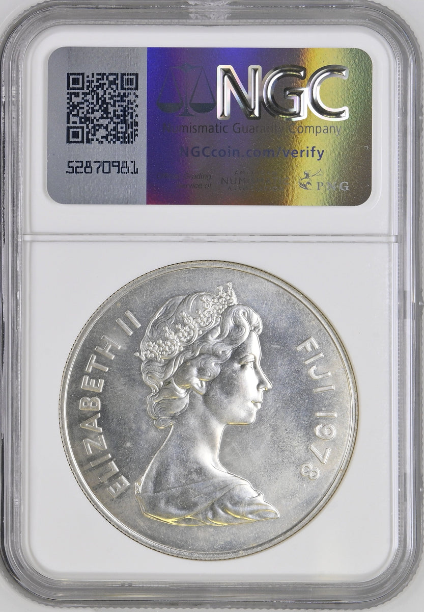 1978 SILVER FIJI $20 CONSERVATION GOLDEN COWRIE ( NGC ) MS68 NGC SILVER ...