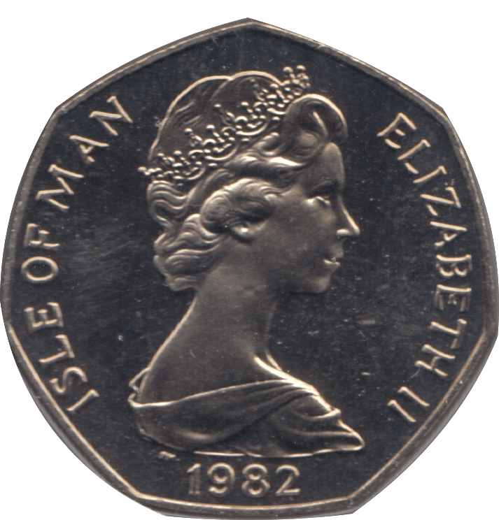 1982 CHRISTMAS 50P CHRISTMAS TREE ISLE OF MAN ( BU ) 'AA' 50P CHRISTMAS ...