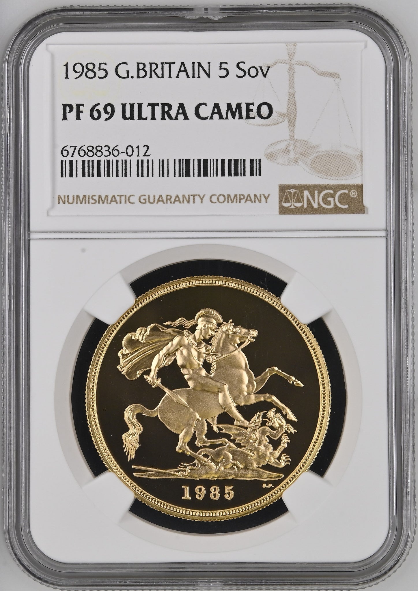 1985 GOLD £5 SOVEREIGN PF 69 ULTRA CAMEO NGC GOLD COINS Cambridgeshire ...