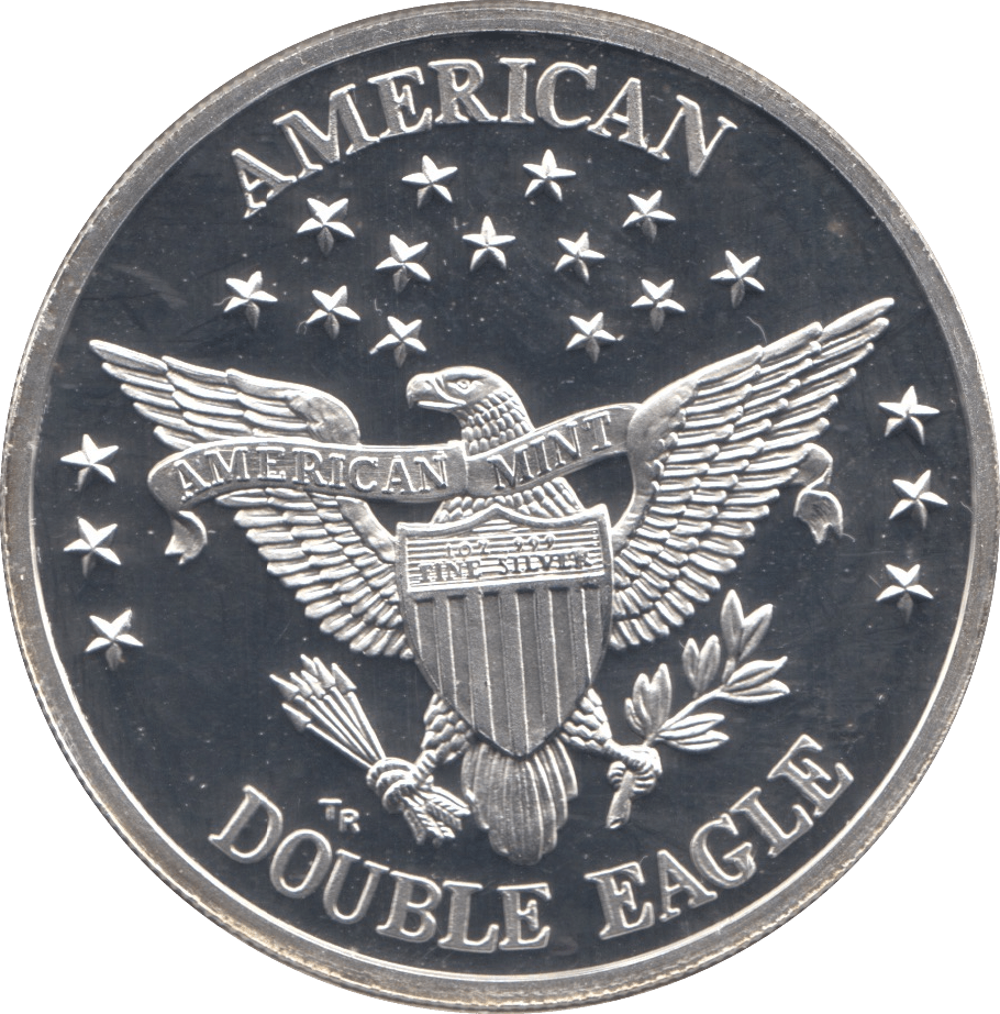 1985 TROY OUNCE SILVER DOUBLR EAGLE USA SILVER WORLD COINS ...