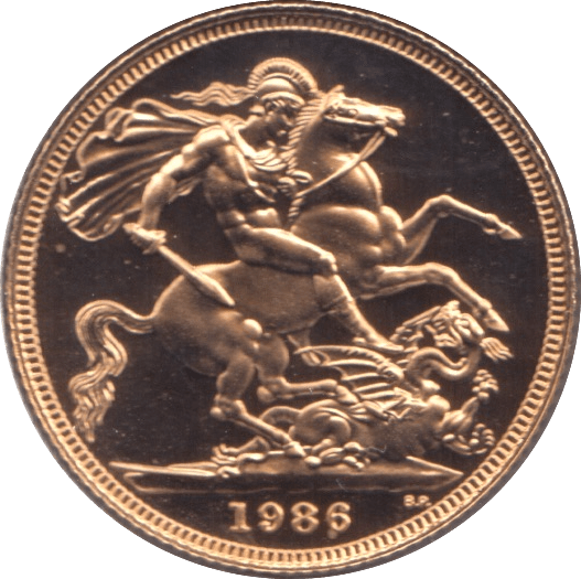 1986 GOLD SOVEREIGN ( PROOF ) SOVEREIGN Cambridgeshire Coins ...