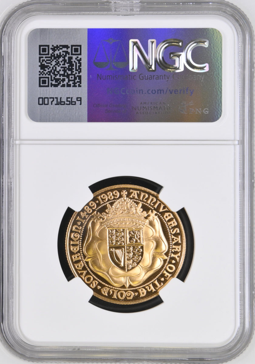 1989 GOLD PROOF DOUBLE SOVEREIGN ANNIVERSARY ( NGC ) PF 69 ULTRA CAMEO ...