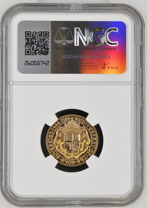 1989 GOLD PROOF SOVEREIGN ANNIVERSARY ( NGC ) PF 69 ULTRA CAMEO NGC ...
