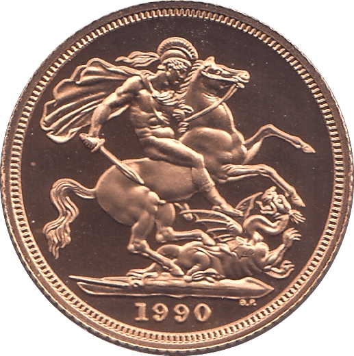 1990 GOLD SOVEREIGN ( PROOF ) SOVEREIGN Cambridgeshire Coins ...