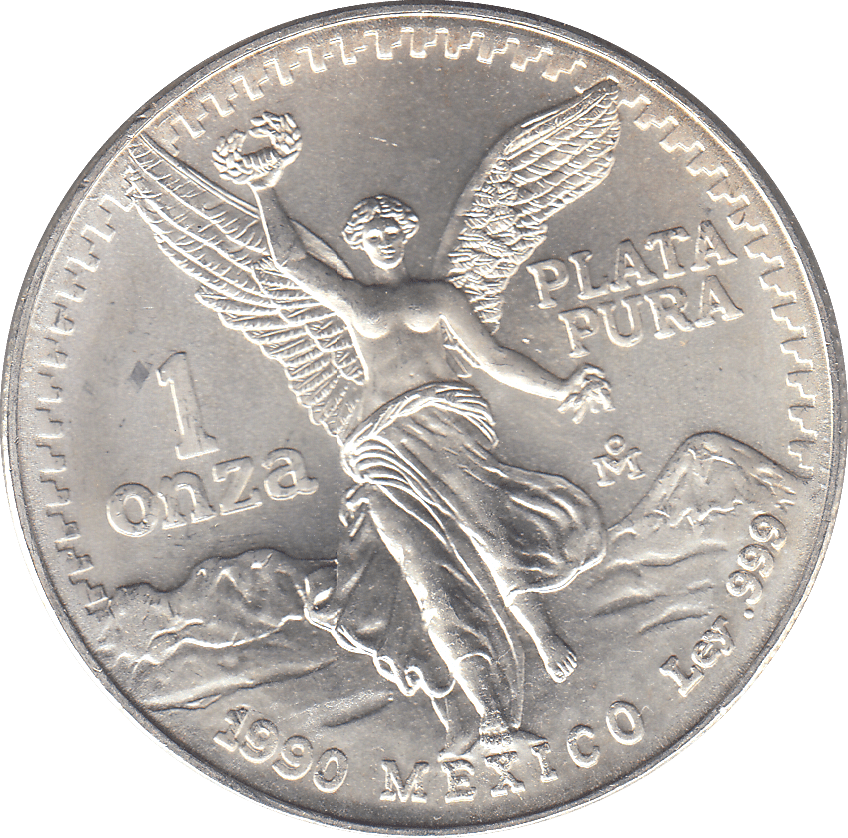 1990 SILVER ONE ONZA MEXICO – Cambridgeshire Coins