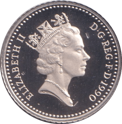 1990 SILVER PROOF FIVE PENCE 5P – Cambridgeshire Coins