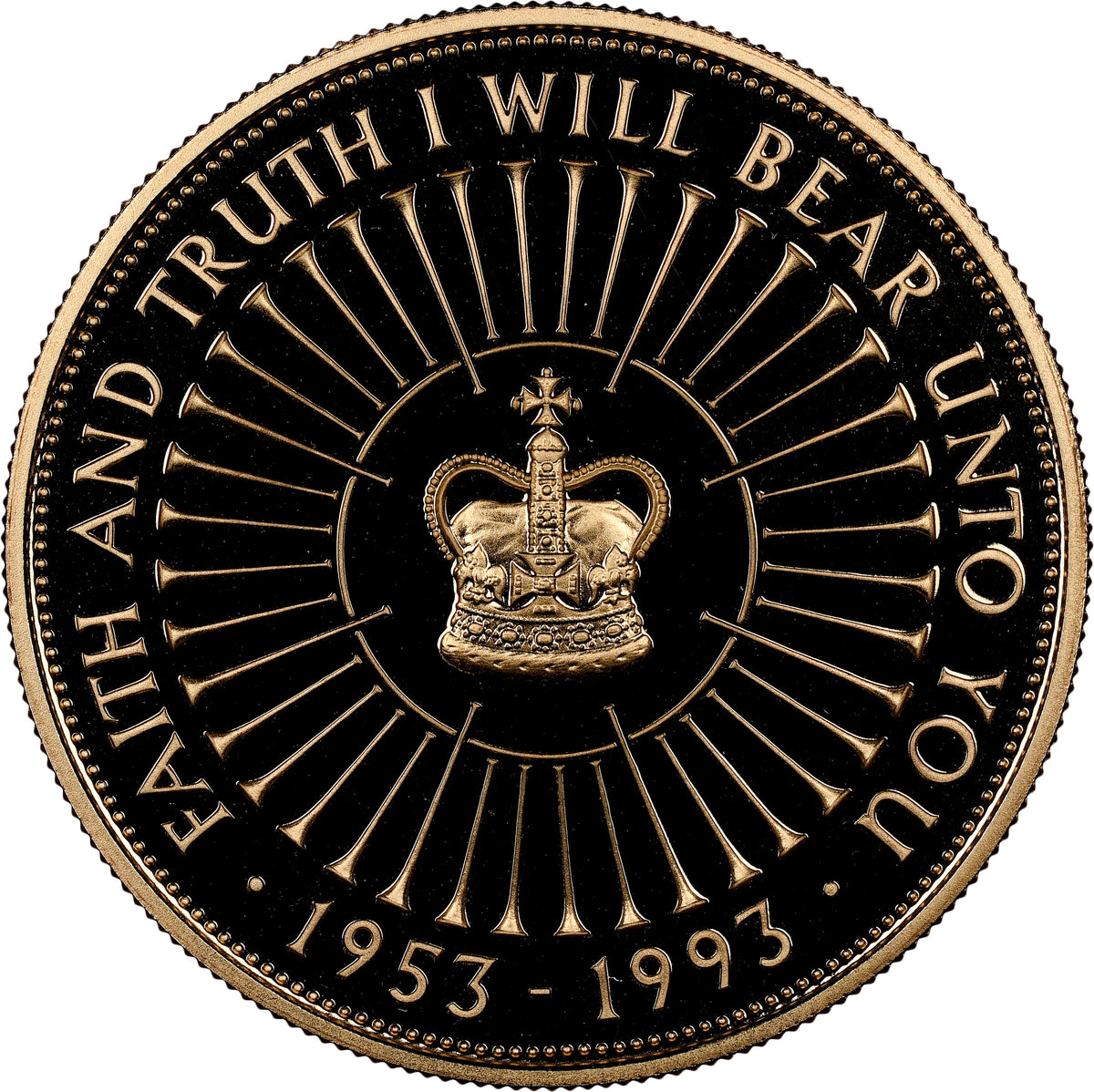 1993 GOLD PROOF £5 SOVEREIGN 40TH ANNIVERSARY OF REIGN ( NGC ) PF 69 ...