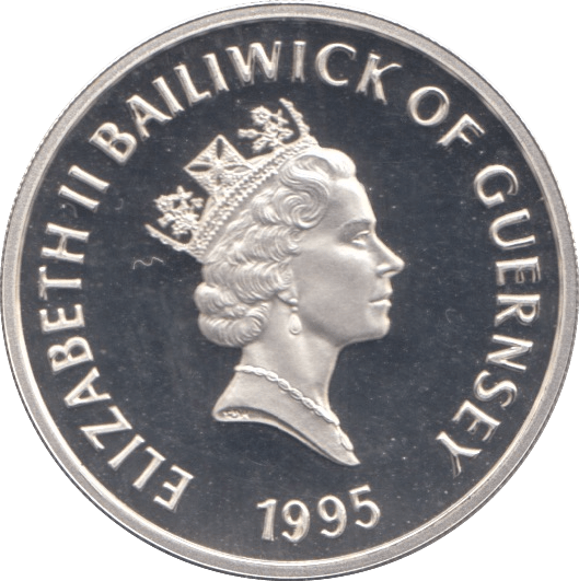 1995 .925 SILVER PROOF ONE POUND QUEEN MOTHER GUERNSEY SILVER WORLD ...