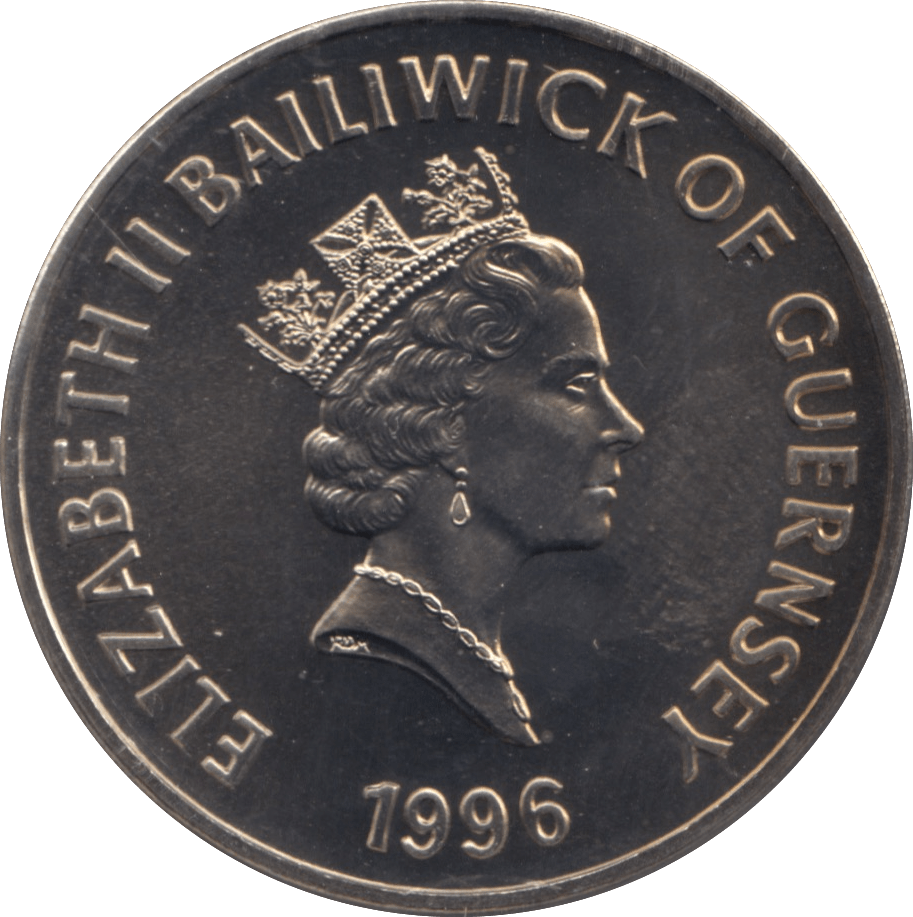 1996 GUERNSEY £5 COMMEMORATIVE COIN ELIZABETH REGINA WORLD COINS ...