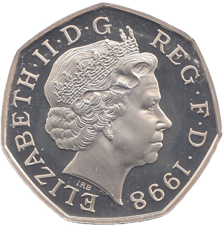 1998 SILVER PROOF NHS FIFTY PENCE UNITED KINGDOM SILVER WORLD COINS ...