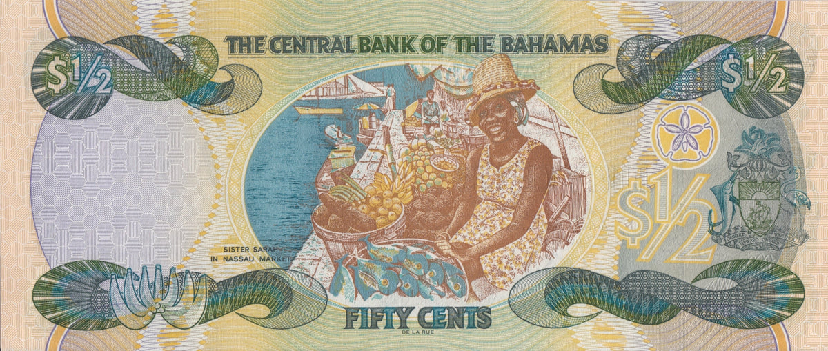 2001 50 CENTS BANKNOTE BAHAMAS REF 958 World Banknotes Cambridgeshire ...