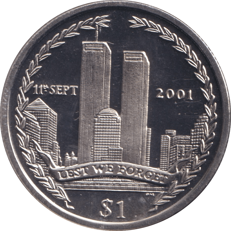 2002 ONE DOLLAR- 11TH SEPT 2001, LEST WE FORGET WORLD COINS ...