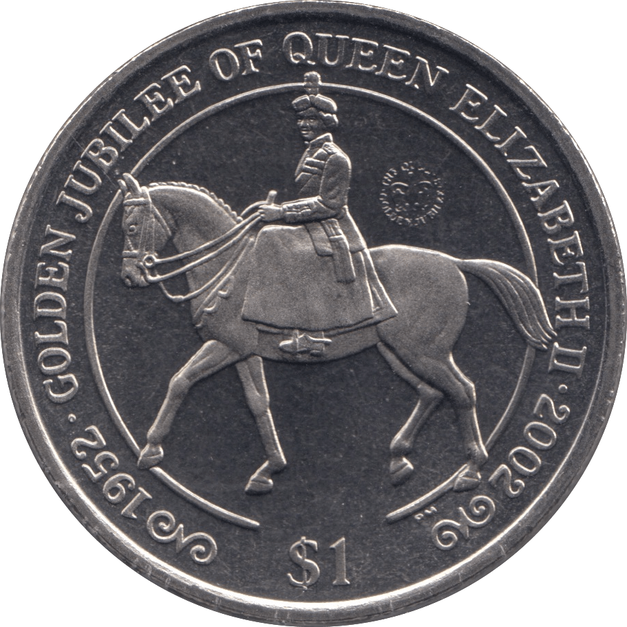 2002 ONE DOLLAR QUEEN ELIZABETH GOLDEN JUBILEE BRITISH VIRGIN ISLANDS ...