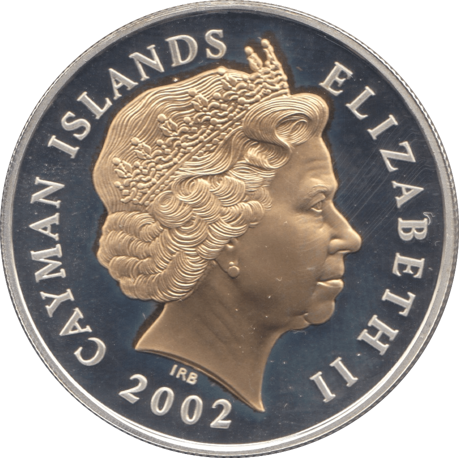 2002 SILVER PROOF TWO DOLLARS CAYMAN ISLANDS SILVER WORLD COINS ...
