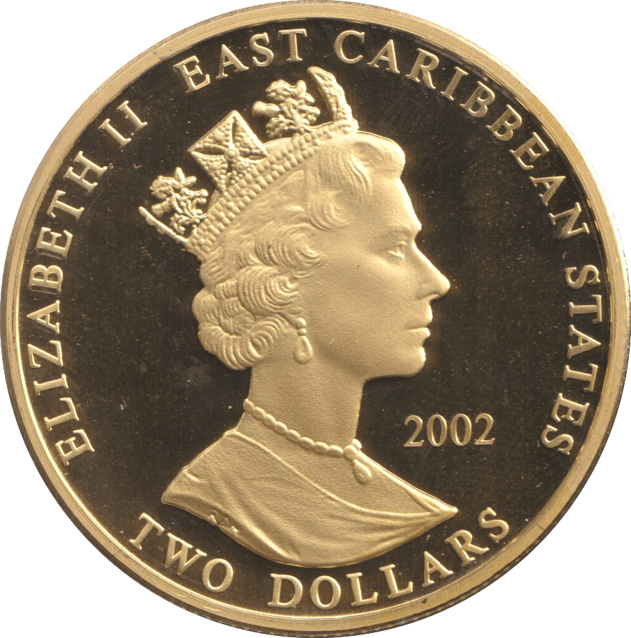 2002 TWO DOLLARS PROOF CARIBBEAN STATES THE DUKE OF WELLINGTON WORLD ...
