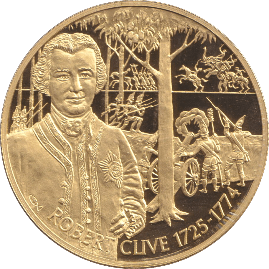2003 GOLD PLATED 2 DOLLAR EAST CARIBBEAN STATES ROBERT CLIVE ...
