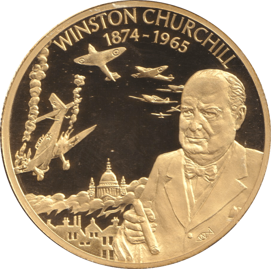 2003 GOLD PLATED 2 DOLLAR EAST CARIBBEAN STATES WINSTON CHURCHILL ...