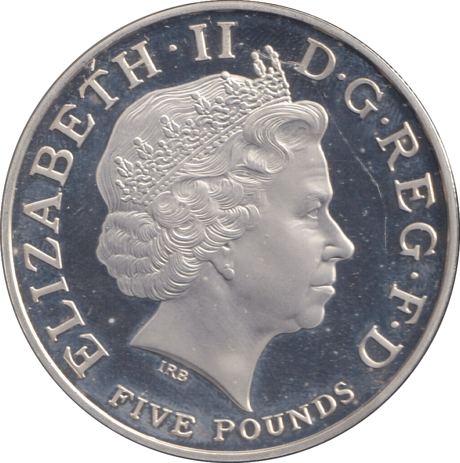 2005 FIVE POUNDS SILVER PROOF TRAFALGAR SILVER WORLD COINS ...