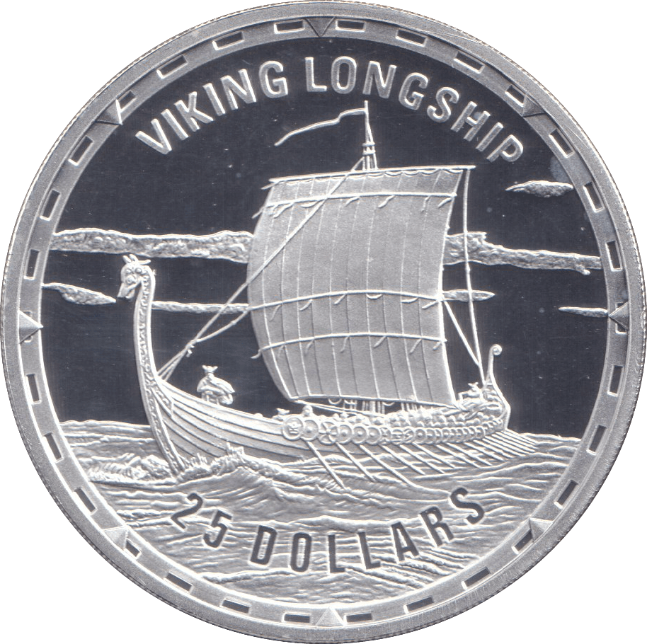 2006 SILVER PROOF 25 DOLLAR VIKING LONGSHIP SILVER WORLD COINS ...